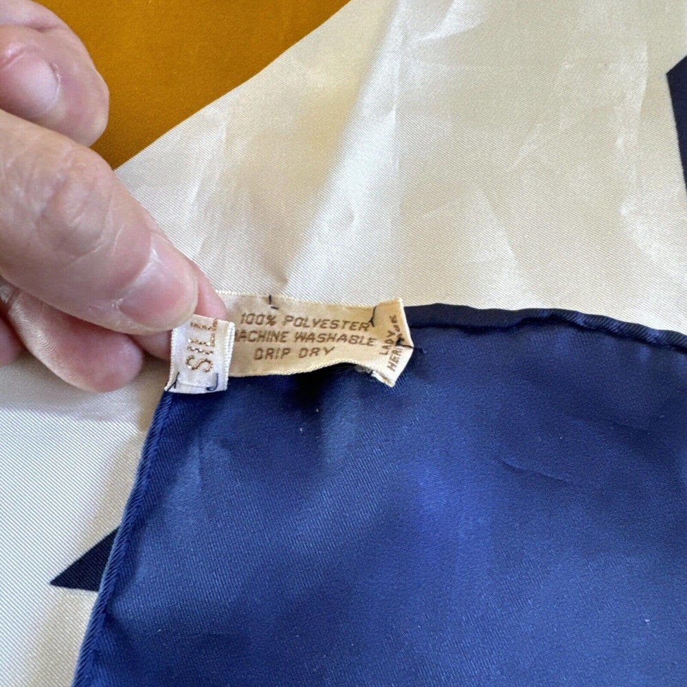 Vintage Lady Heritage Star Of David Scarf Blue Gold M… - Gem